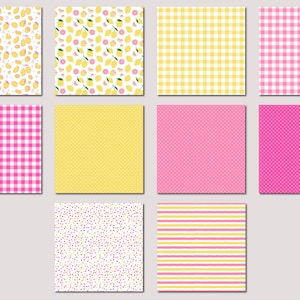Pink Lemonade Digital Paper Patterns, 20 Seamless Commercial Use ...