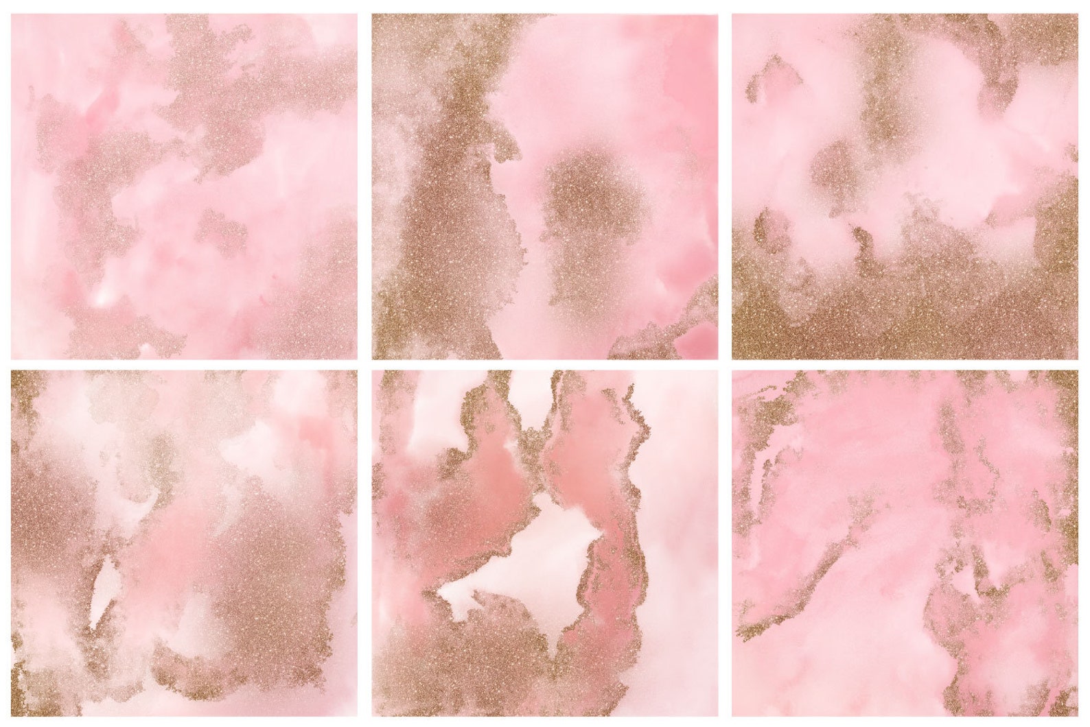 Pink Glitter Watercolor Digital Papers Commercial Use Instant - Etsy UK