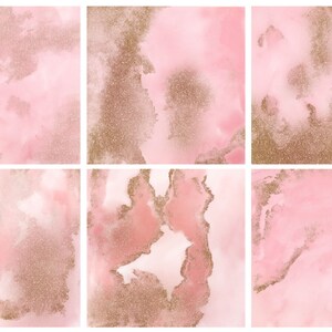 Pink Glitter Watercolor Digital Papers Commercial Use Instant - Etsy