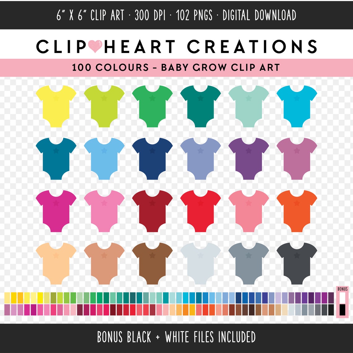 100 Baby Grow Clip Art Commercial Use Instant Download PNG | Etsy