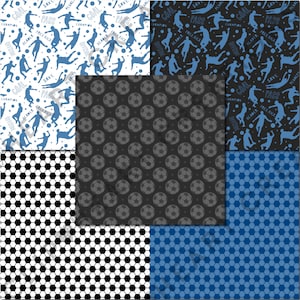 20 Soccer Themed Digital Papers, Seamless Commercial Use Instant ...