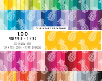 Pineapple Pattern Digital Paper - Etsy