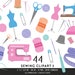 Sewing Clip Art, Commercial Use Instant Download PNG Pastel Sewing Set ...