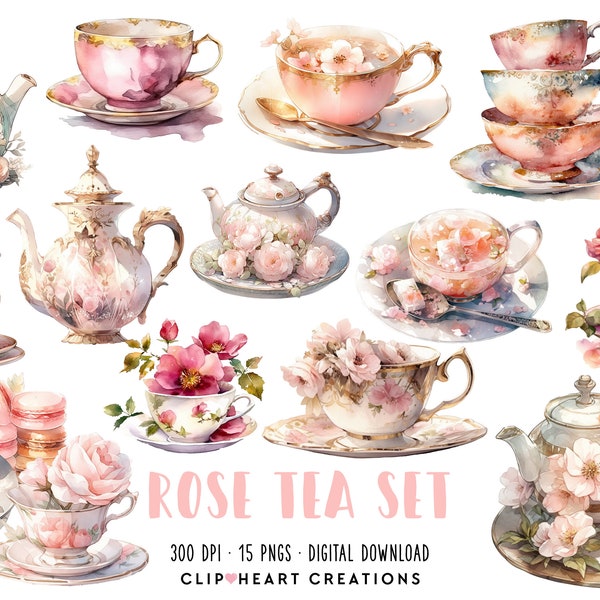 Tea Set Clip Art - Etsy