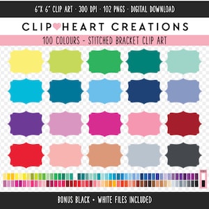 100 Stitched Bracket Digital Clip Art, Commercial Use Instant Download ...