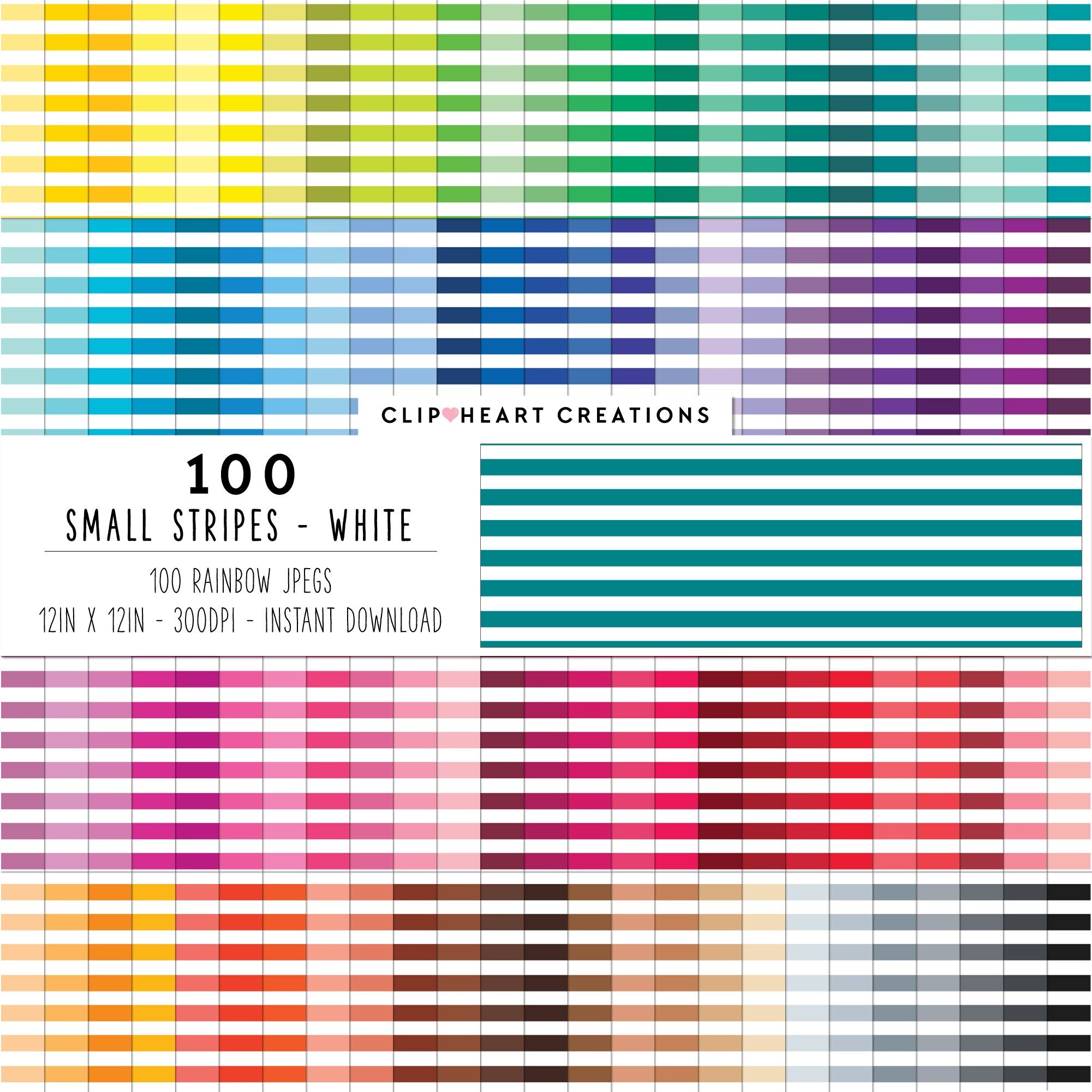 100 Striped Digital Paper Pack Commercial Use Seamless Small | Etsy