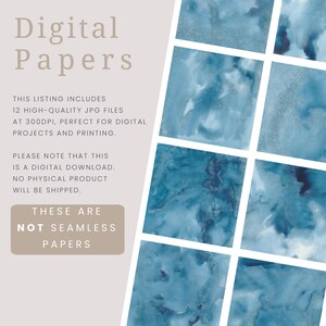 Blue Glitter Watercolor Digital Papers, Commercial Use Instant Download ...