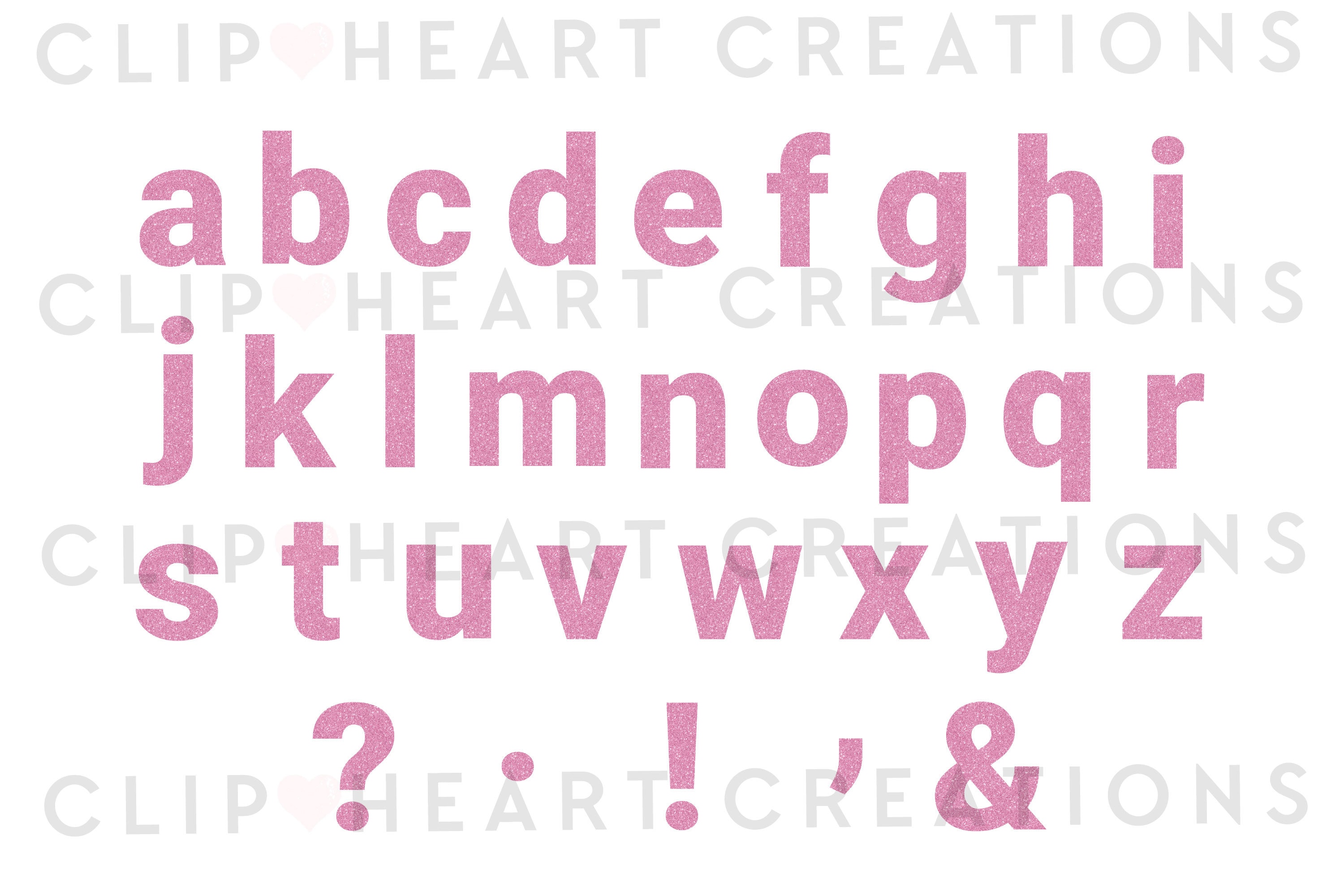 Pink Glitter Alphabet Clip Art Commercial Use Instant | Etsy