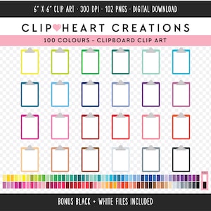 100 Clipboard Clip Art, Commercial Use Instant Download PNG Clipboard ...