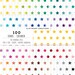 100 Star Pattern Digital Papers, Commercial Use Seamless Color Stars ...