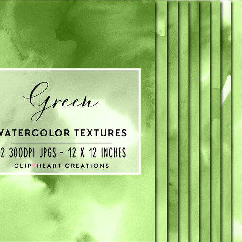 Emerald Green Watercolor Digital Papers Commercial Use - Etsy