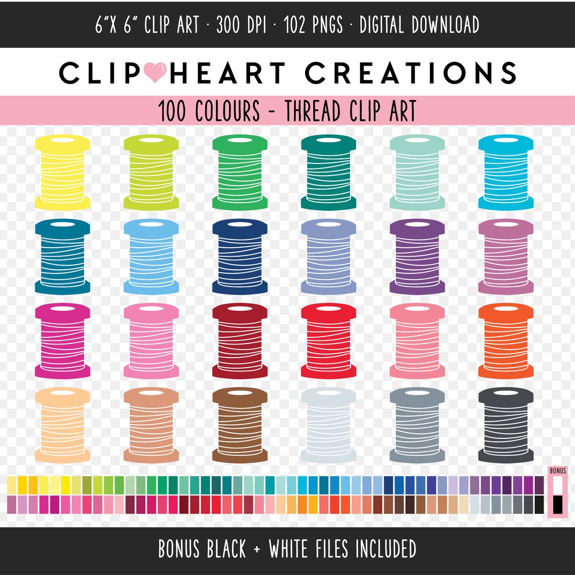 100 Sewing Thread Clip Art Commercial Use Instant Download | Etsy