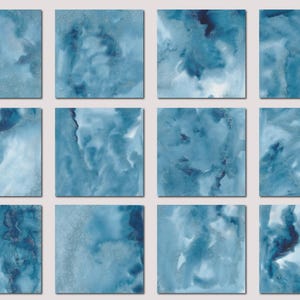 Blue Glitter Watercolor Digital Papers, Commercial Use Instant Download ...