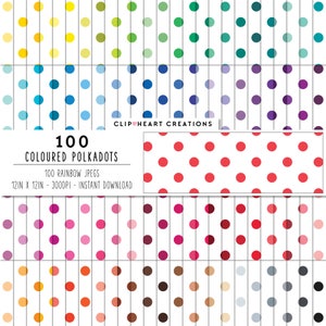 100 Polka Dot Digital Papers Commercial Use Instant Use Polka | Etsy