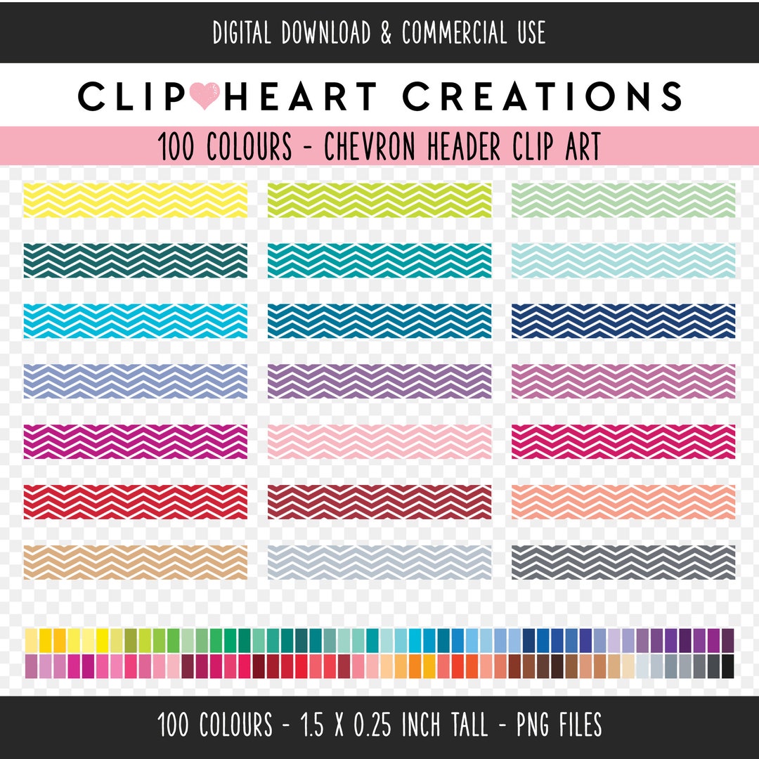 100 Chevron Header Clip Art Commercial Use Instant Download - Etsy