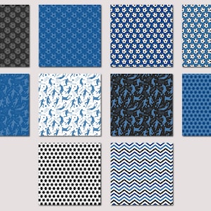 20 Soccer Themed Digital Papers, Seamless Commercial Use Instant ...