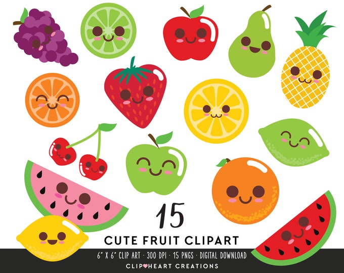 Fruits Clipart - Digital Clip Art - Fruit - Personal and Commercial Use ...