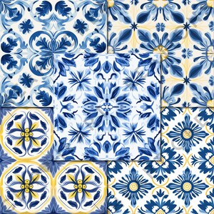 Sicilian Tile Papers, Seamless Commercial Use Instant Download ...