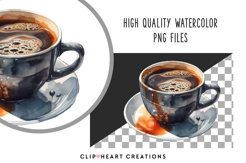Coffee Watercolor Clipart Collection Commercial Use Instant - Etsy
