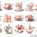 Rose Tea Set Watercolor Clipart Collection, Commercial Use Instant ...