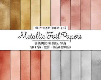 Foil Digital Paper | Etsy