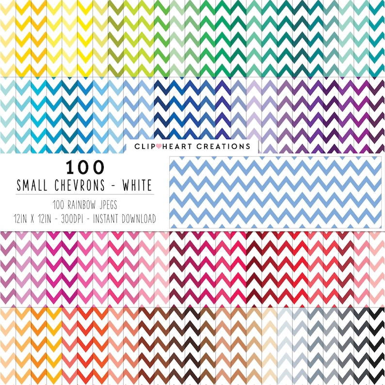 100 Chevron Digital Paper Pack Commercial Use Seamless Thin | Etsy