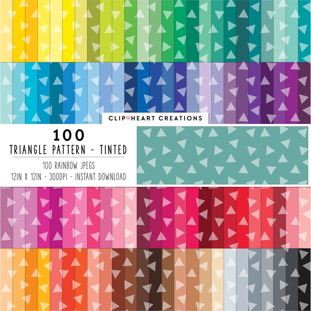 100 Triangle Confetti Digital Papers, Commercial Use Seamless Papers ...
