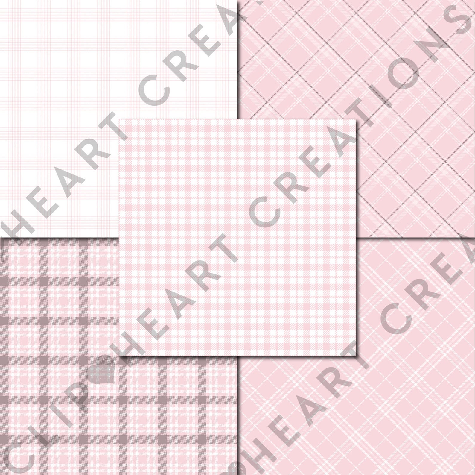 Pink Buffalo Plaid Digital Paper Set Seamless Lumberjack | Etsy