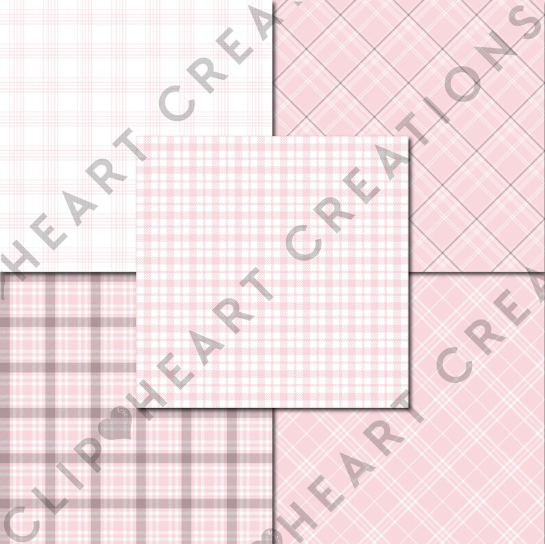 Pink Buffalo Plaid Digital Paper Set Seamless Lumberjack - Etsy