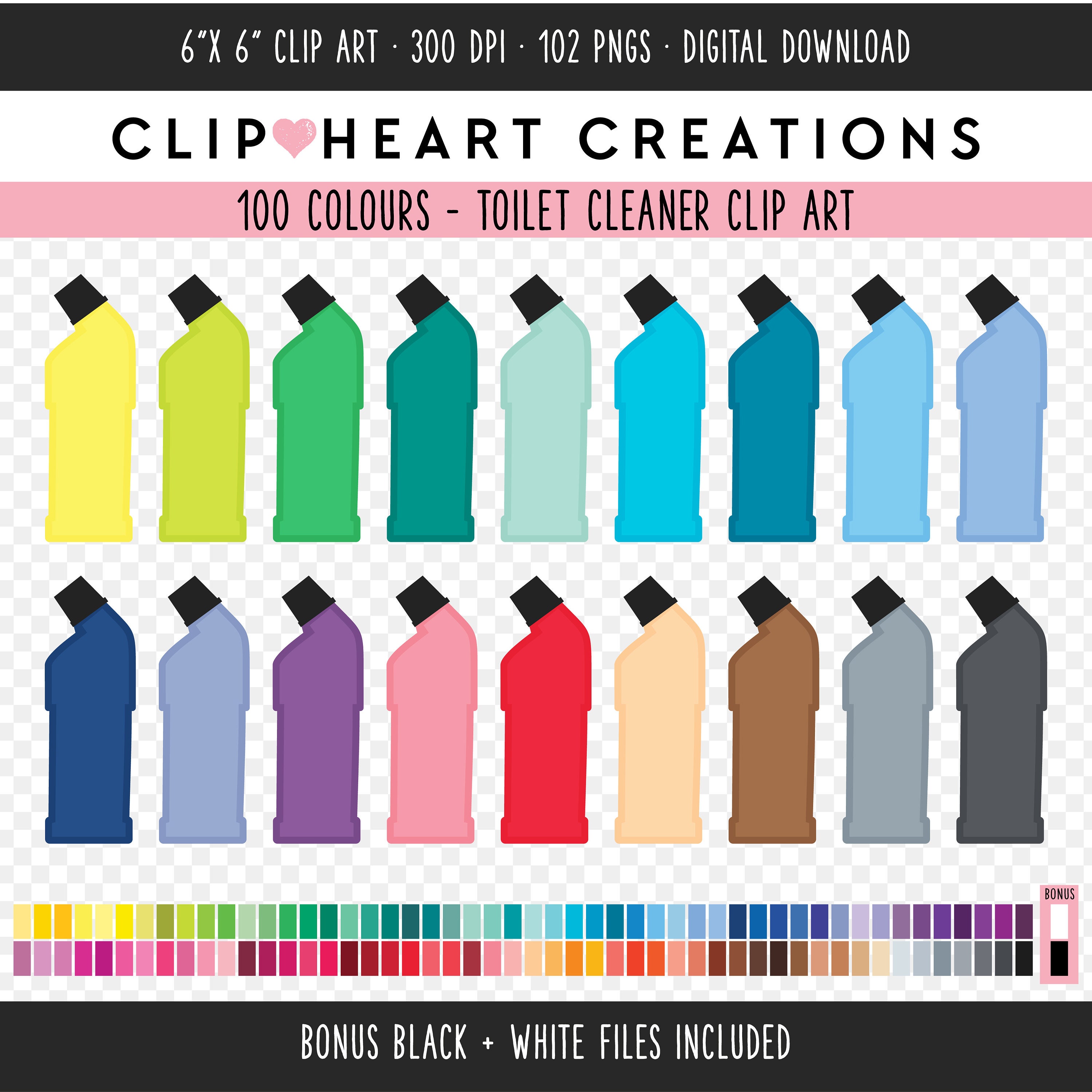 100 Toilet Cleaner Clip Art Commercial Use Instant Download - Etsy