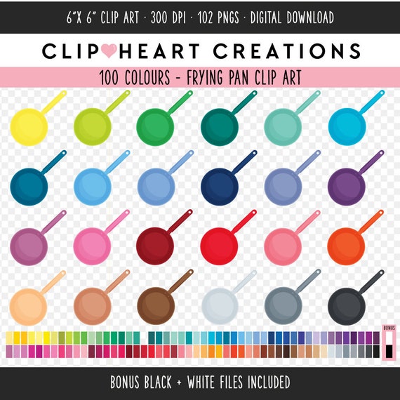 100 Frying Pan Clip Art Commercial Use Instant Download PNG | Etsy