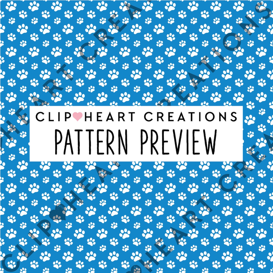 100 Paw Prints Pattern Digital Paper, Commercial Use Seamless White Paw ...