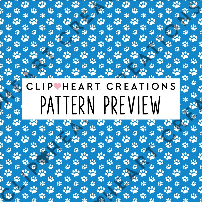 100 Paw Prints Pattern Digital Paper, Commercial Use Seamless White Paw ...