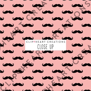 100 Mustache Pattern Digital Papers, Commercial Use Seamless Mustaches ...