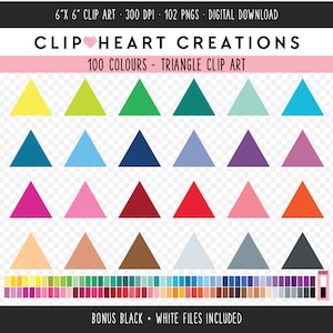 100 Triangle Clip Art, Commercial Use Instant Download PNG Triangles ...