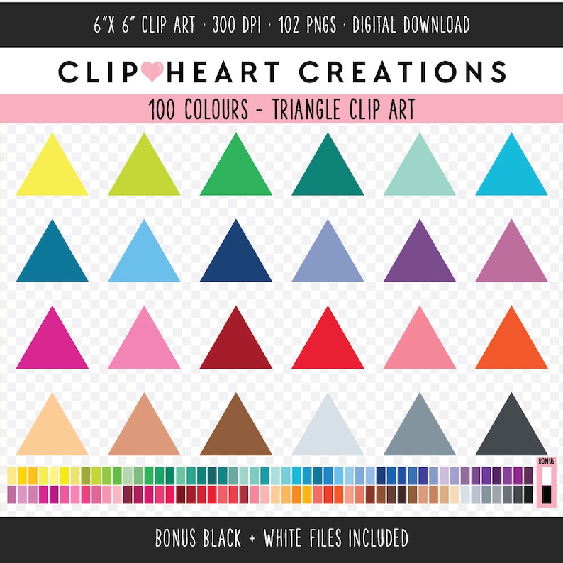 100 Triangle Clip Art Commercial Use Instant Download PNG - Etsy