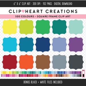 100 Square Bracket Frame Digital Clip Art, Commercial Use Instant ...