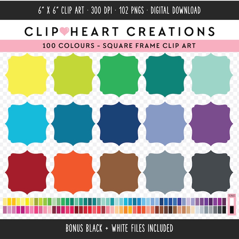 100 Square Bracket Frame Digital Clip Art Commercial Use - Etsy