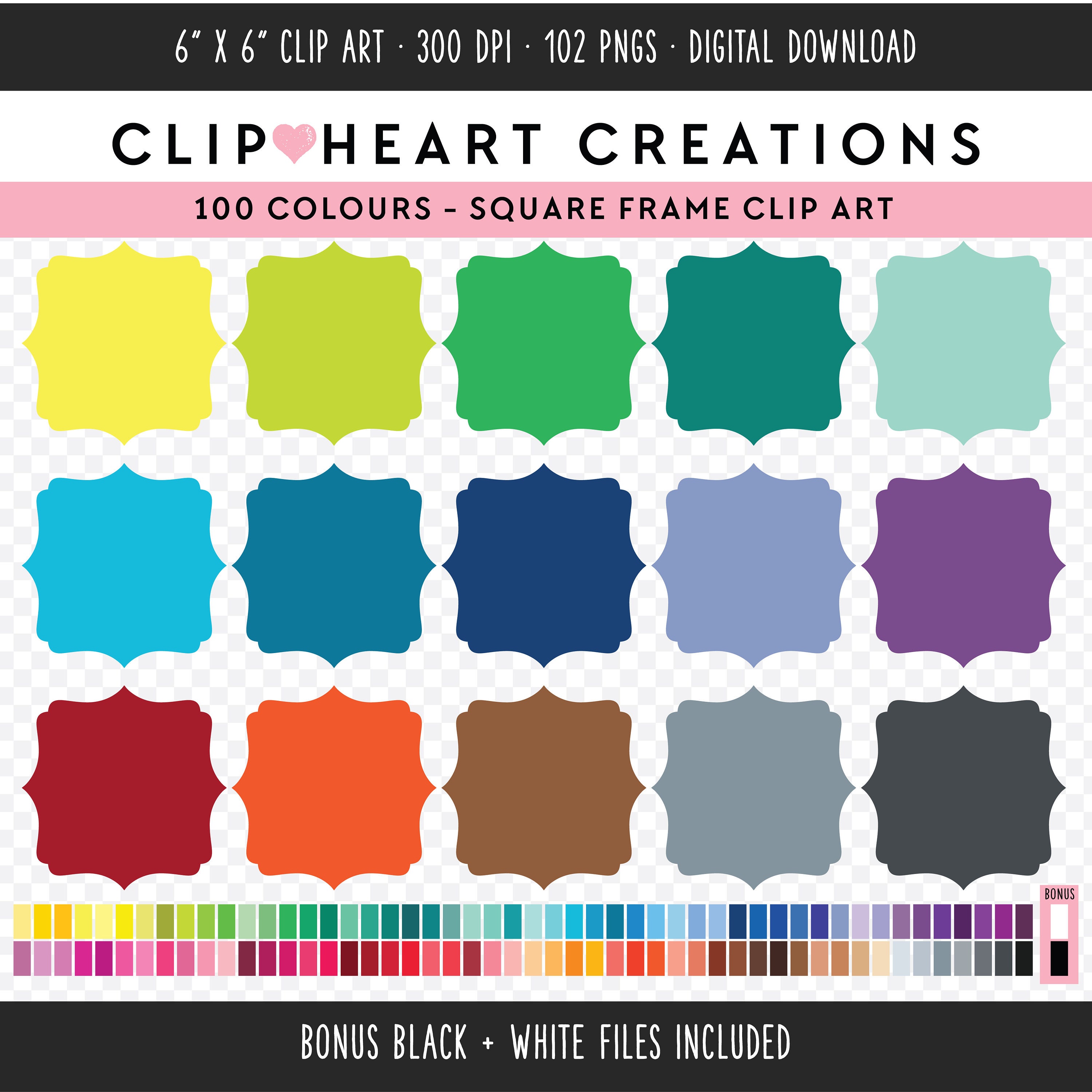 100 Square Bracket Frame Digital Clip Art Commercial Use | Etsy