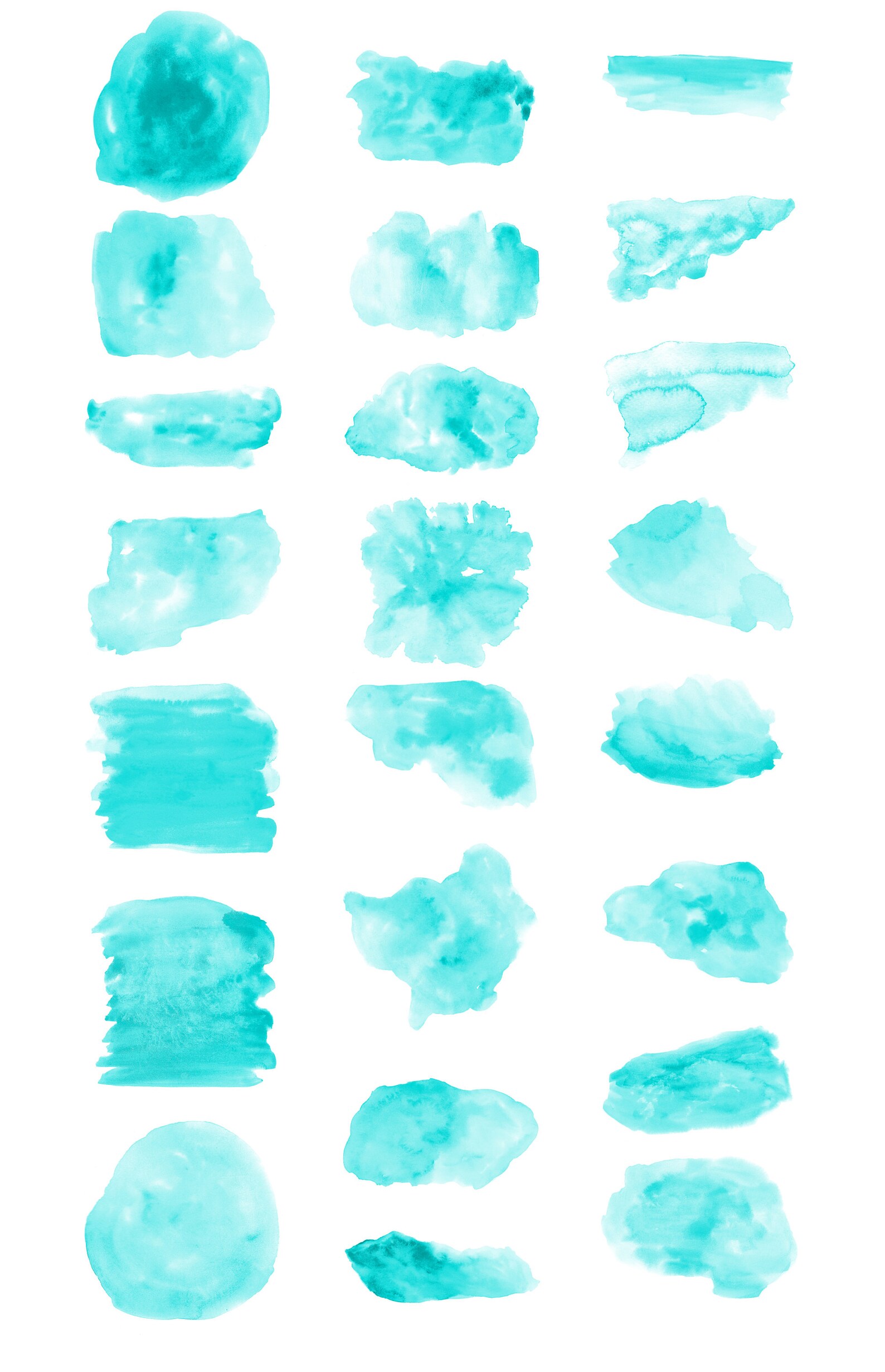 Aqua Watercolor Shapes Clip Art, Commercial Use Instant Download PNG ...