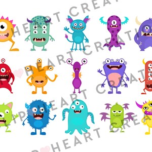 Monster Clip Art, Commercial Use Instant Download PNG Little Monsters ...