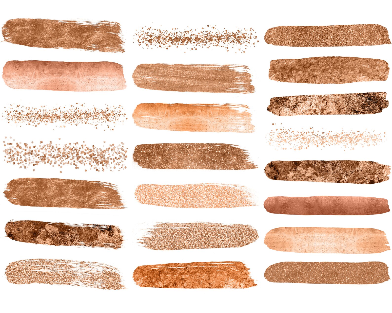 Copper Brush Strokes Clip Art Copper Foil Brush Strokes | Etsy