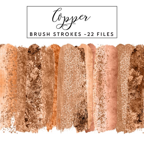 Bronze Brush Strokes Clip Art Copper Brush Strokes Clipart - Etsy