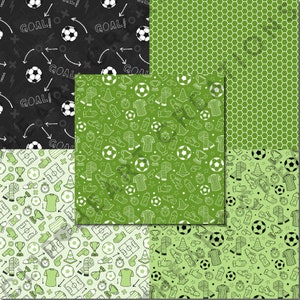 20 Soccer Themed Digital Papers, Seamless Commercial Use Instant ...