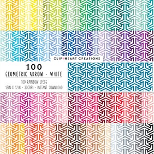 100 Geometric Arrow Digital Papers, Commercial Use Seamless Box Pattern ...