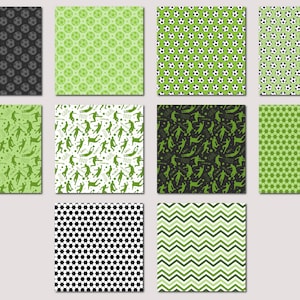 20 Soccer Themed Digital Papers, Seamless Commercial Use Instant ...
