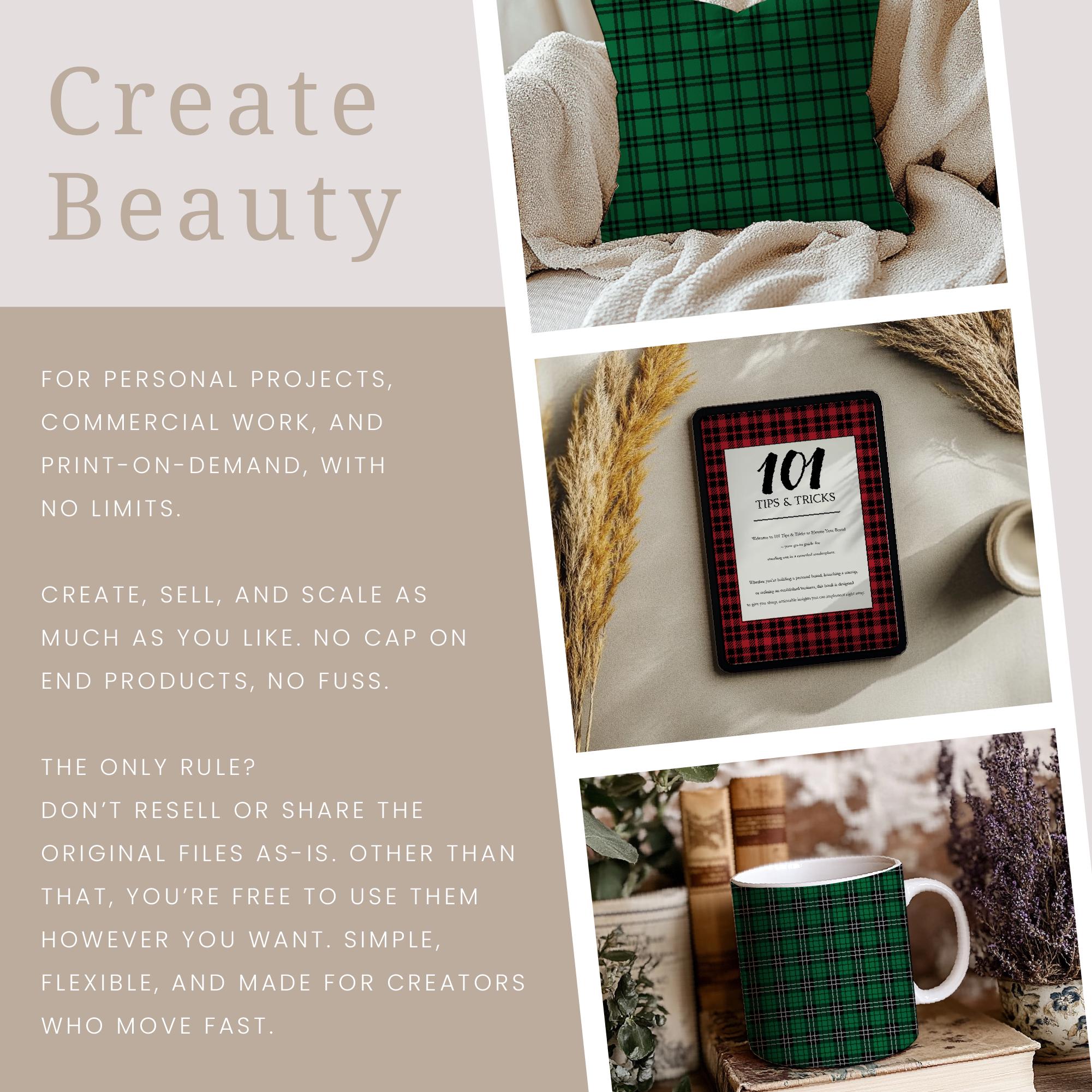 Christmas Buffalo Plaid Digital Paper Set, Seamless Lumberjack Plaid ...