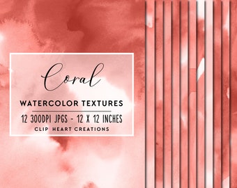 Watercolor Coral Digital Paper - Etsy