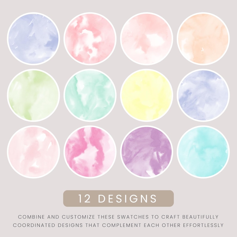 Pastel Watercolor Digital Papers, Commercial Use Instant Download ...