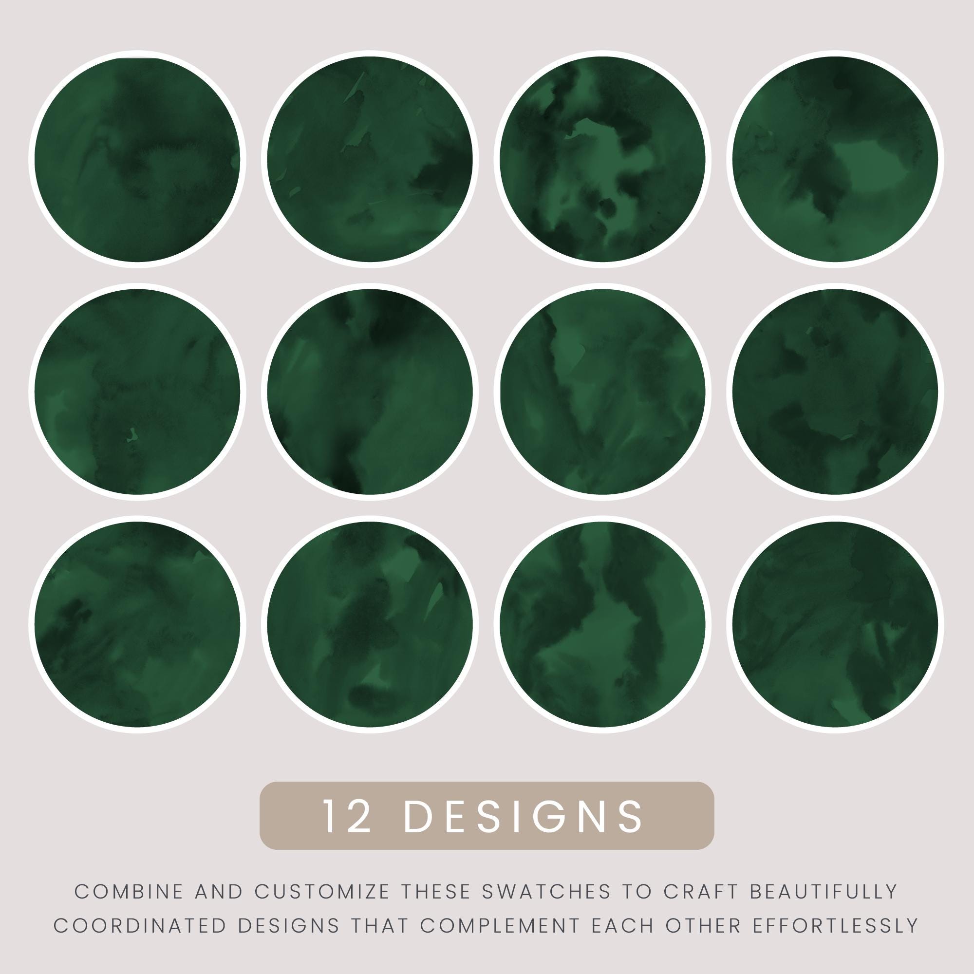 Emerald Green Watercolor Digital Papers, Commercial Use Instant ...